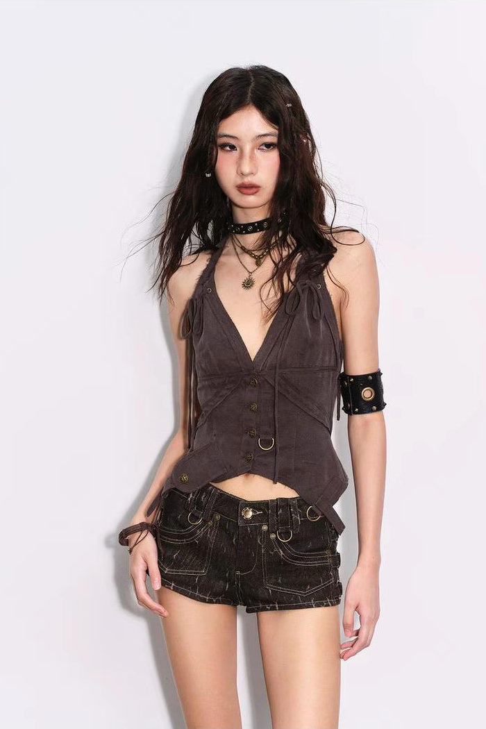 Vera Button Halter Vest – Pixie Rebels