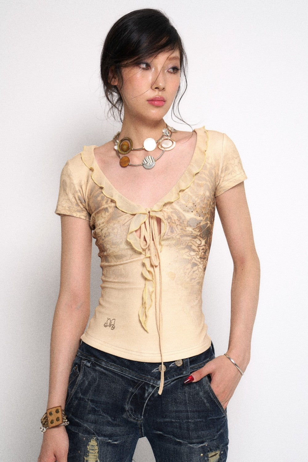 Lace Ruffle Tie Top – Pixie Rebels