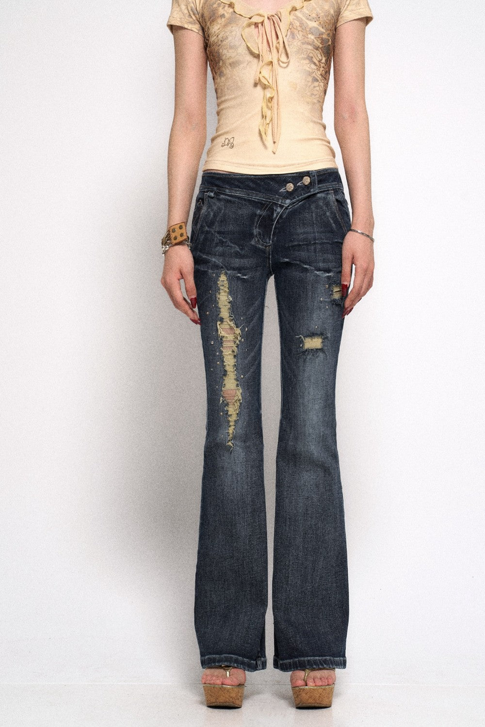 Ripped Retro Denim Jeans – Pixie Rebels