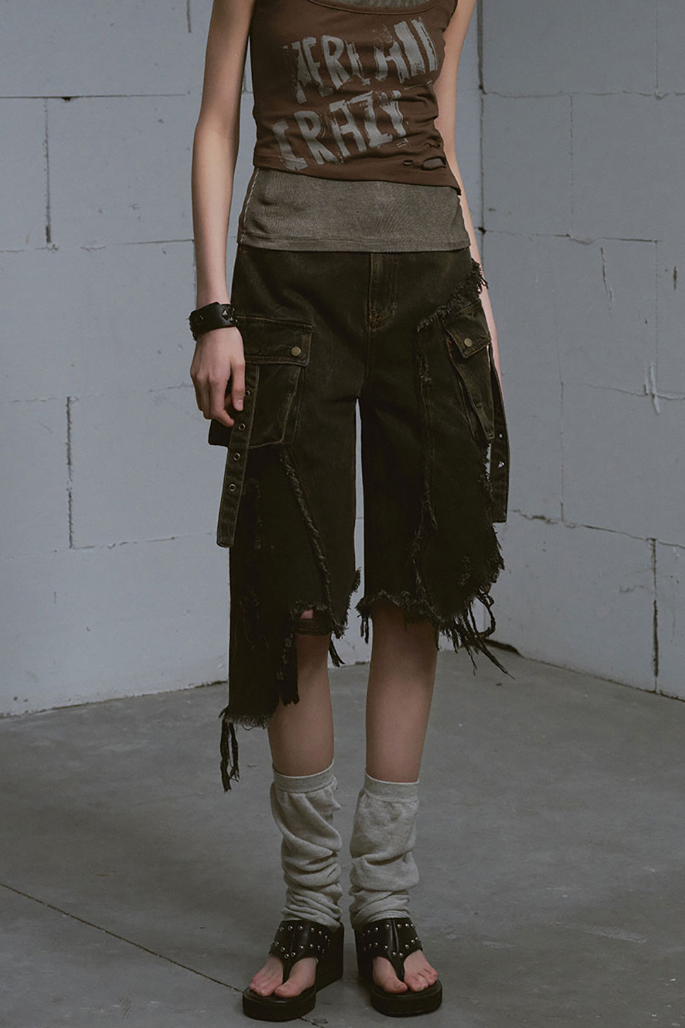 Distressed Utility Jorts – Pixie Rebels