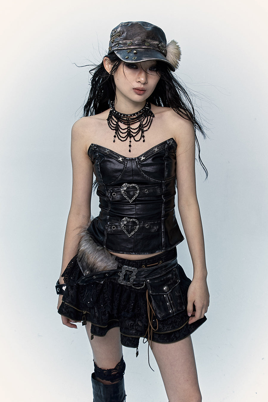 Heart Buckle Leather Bustier – Pixie Rebels