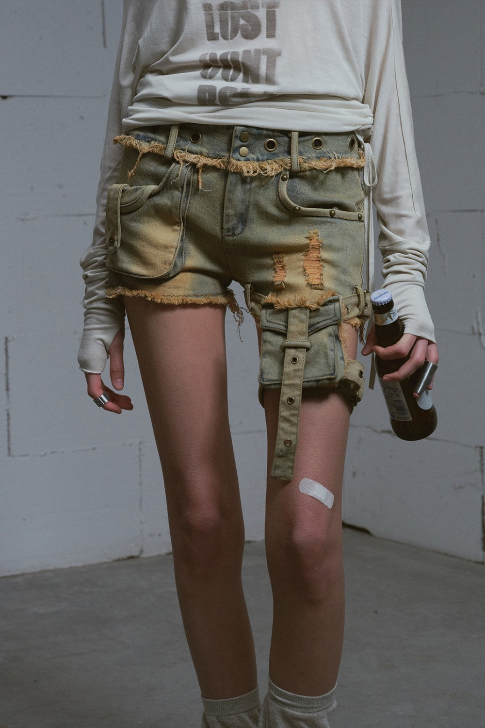 Distressed Utility Shorts – Pixie Rebels