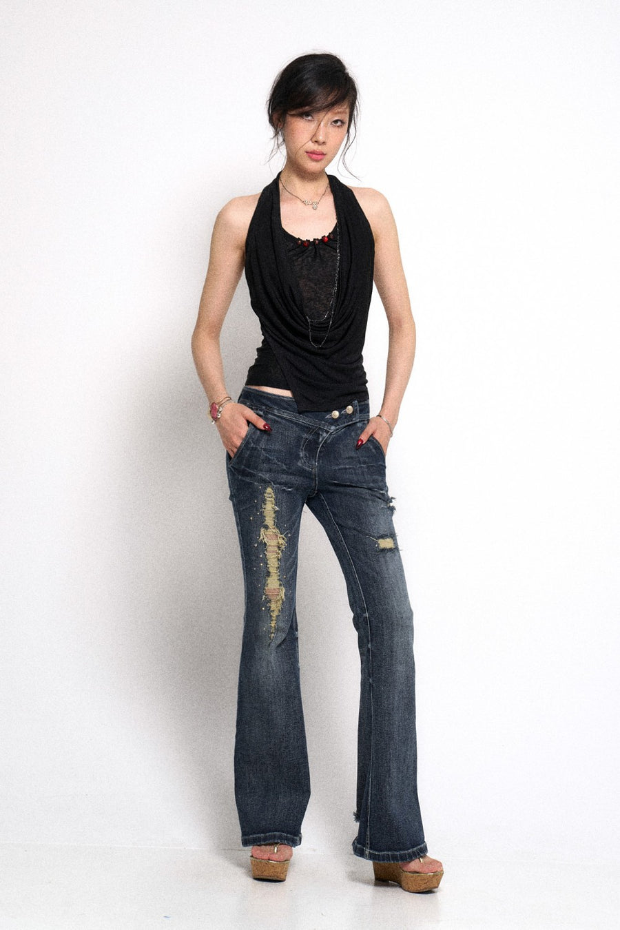 Ripped Retro Denim Jeans – Pixie Rebels