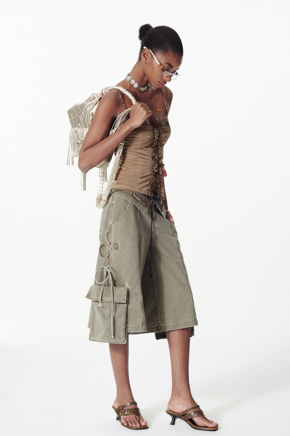 Lace-Up Washed Cargo Jorts – Pixie Rebels