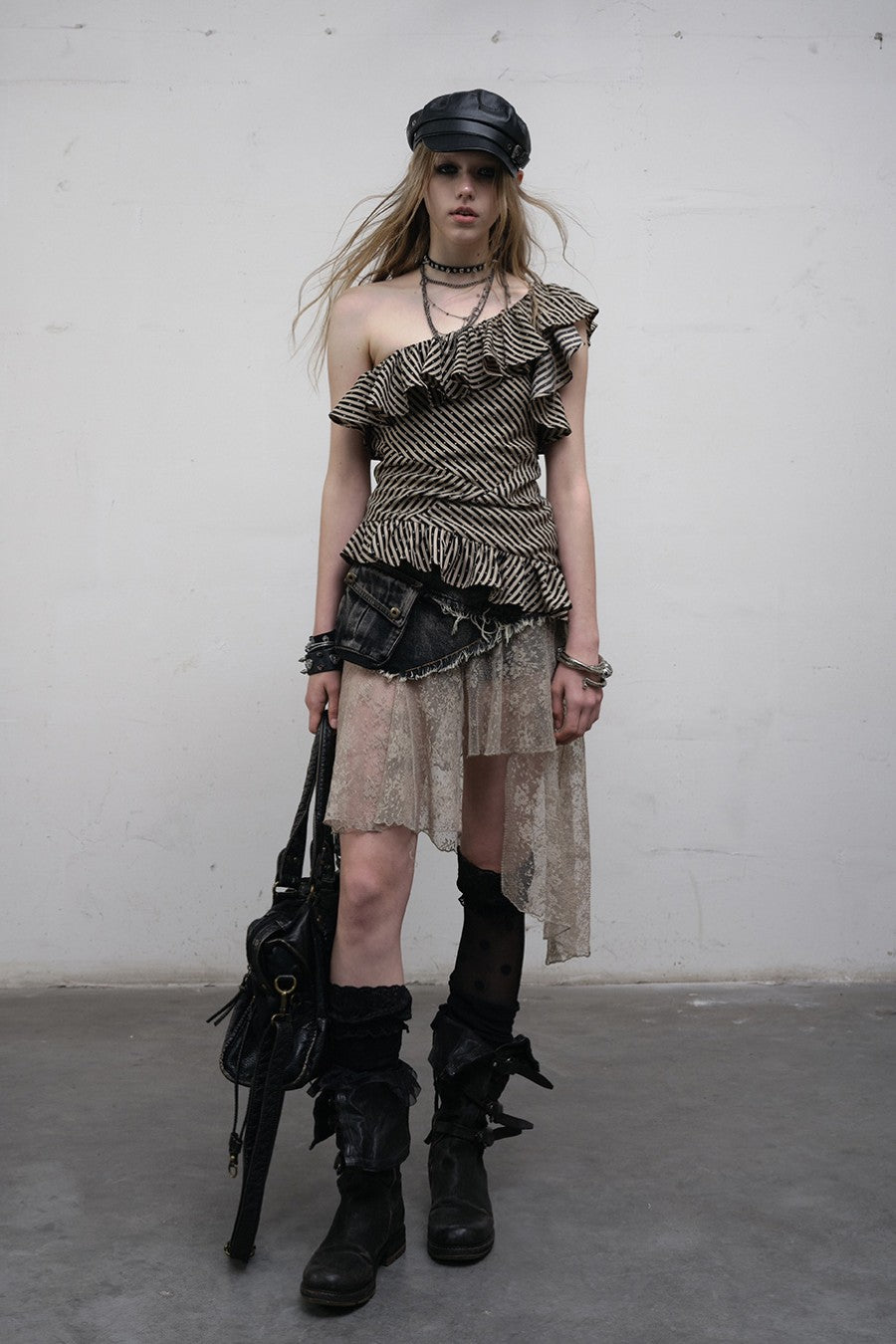 Asymmetric Striped Ruffle Top – Pixie Rebels