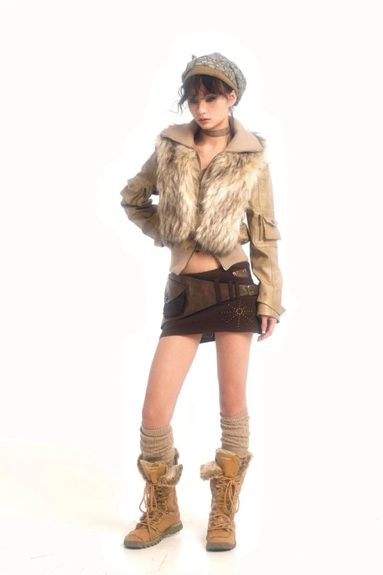 Fur Light Leather Coat – Pixie Rebels