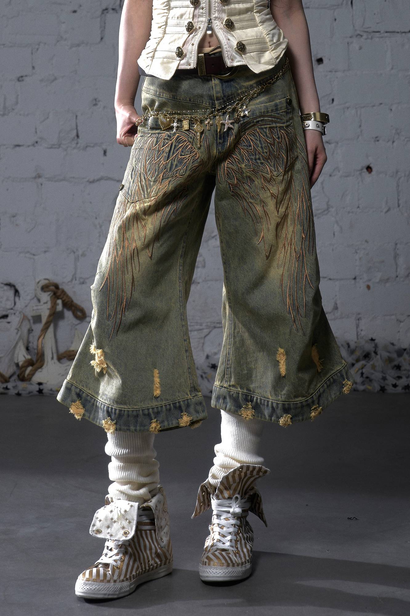 Embroidered Angel Jeans – Pixie Rebels
