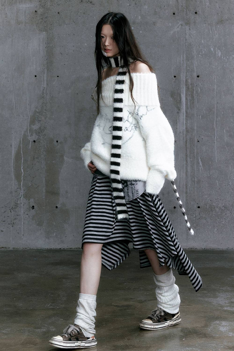 Furry Striped Scarf – Pixie Rebels