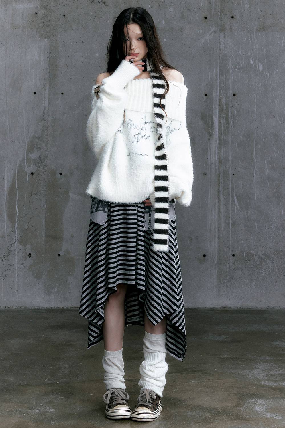 Furry Striped Scarf – Pixie Rebels