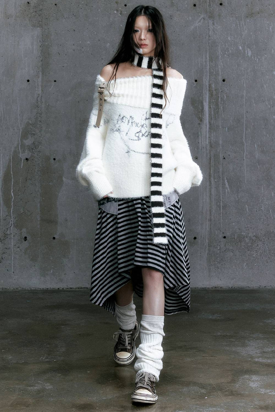 Furry Striped Scarf – Pixie Rebels