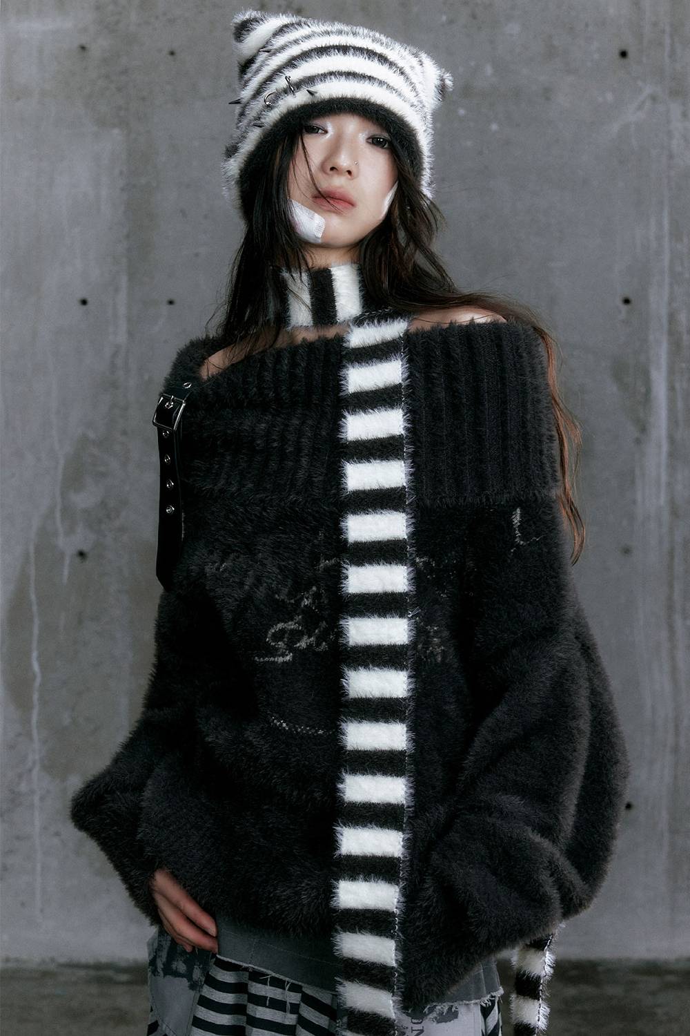 Furry Striped Scarf – Pixie Rebels