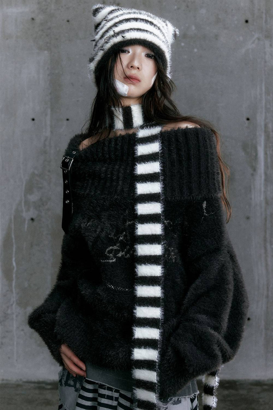 Furry Striped Scarf – Pixie Rebels