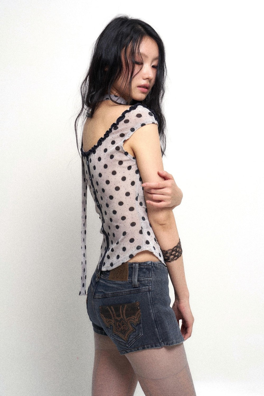 Polka Dot Top Blue – Pixie Rebels