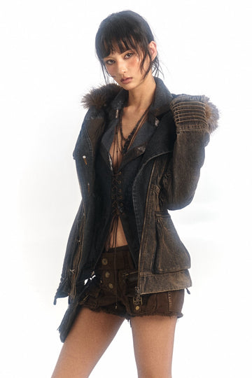 Lace-Up Denim Jacket – Pixie Rebels