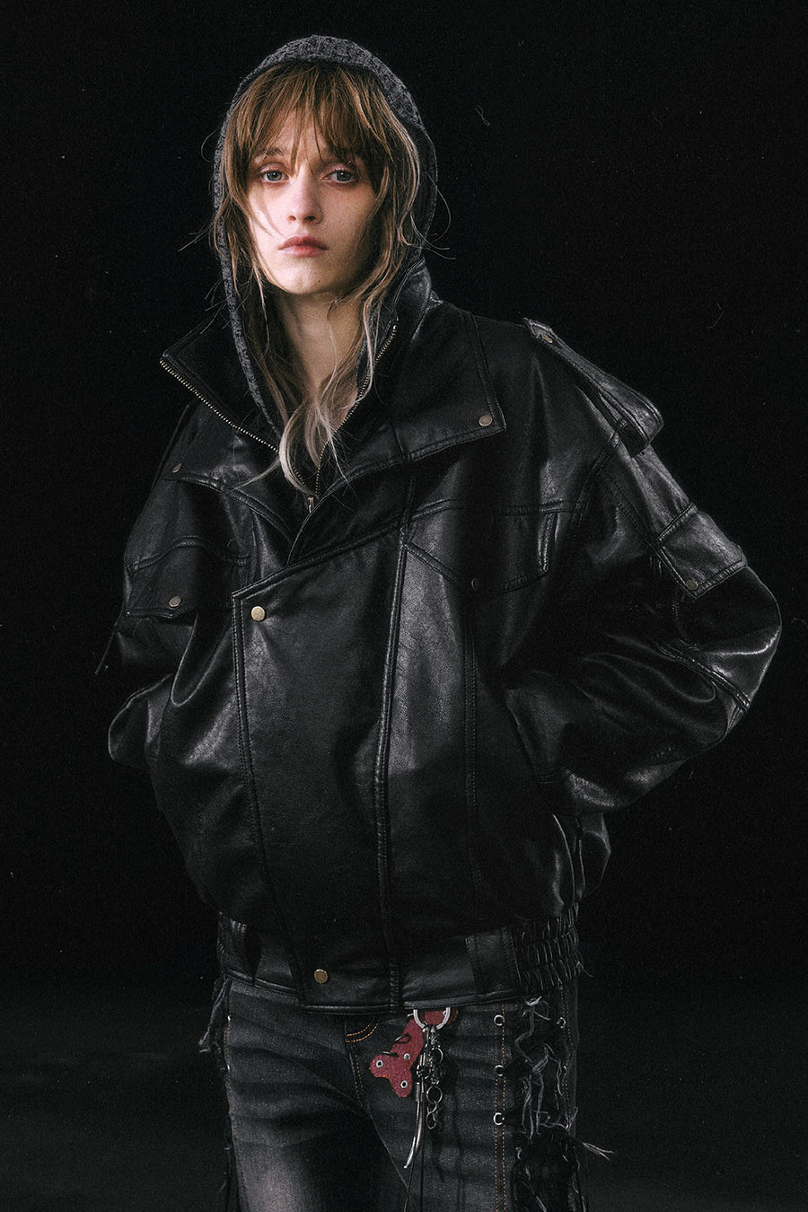 Faux Leather Bomber Jacket – Pixie Rebels