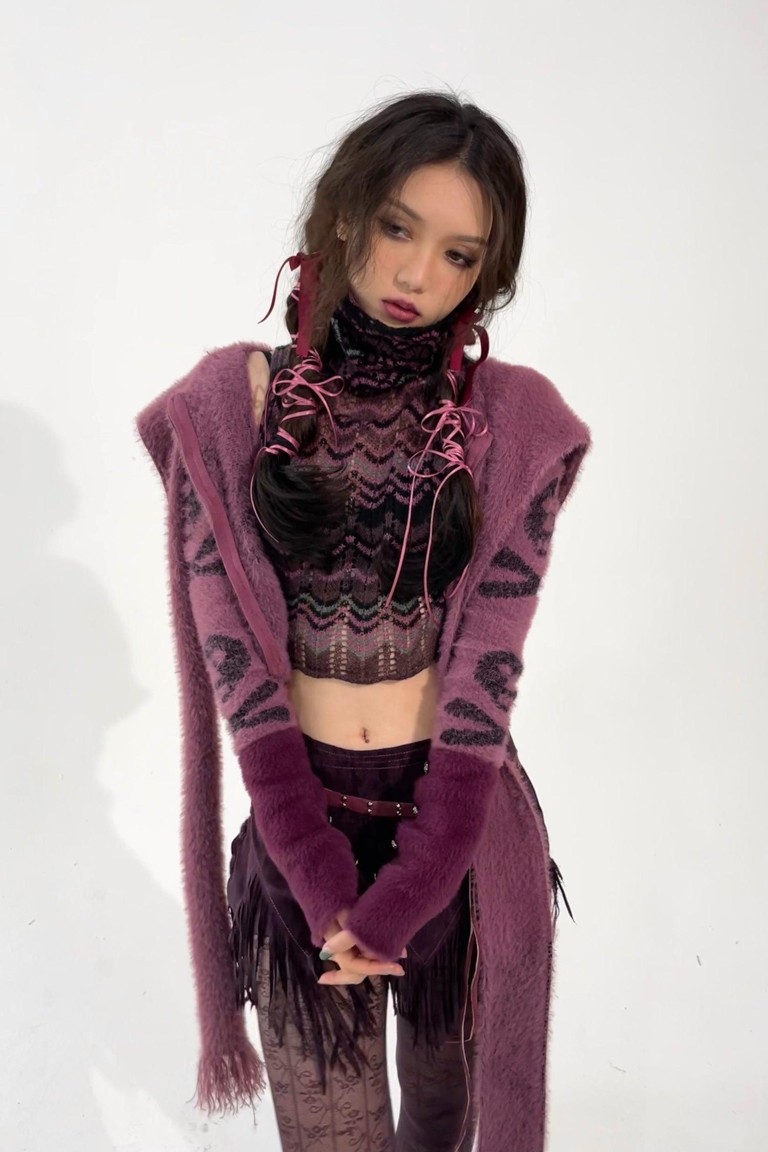 Soft and Plush Short Skull Sweater by Pixie Rebels