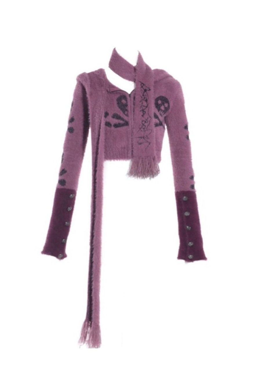 Soft and Plush Short Skull Sweater by Pixie Rebels