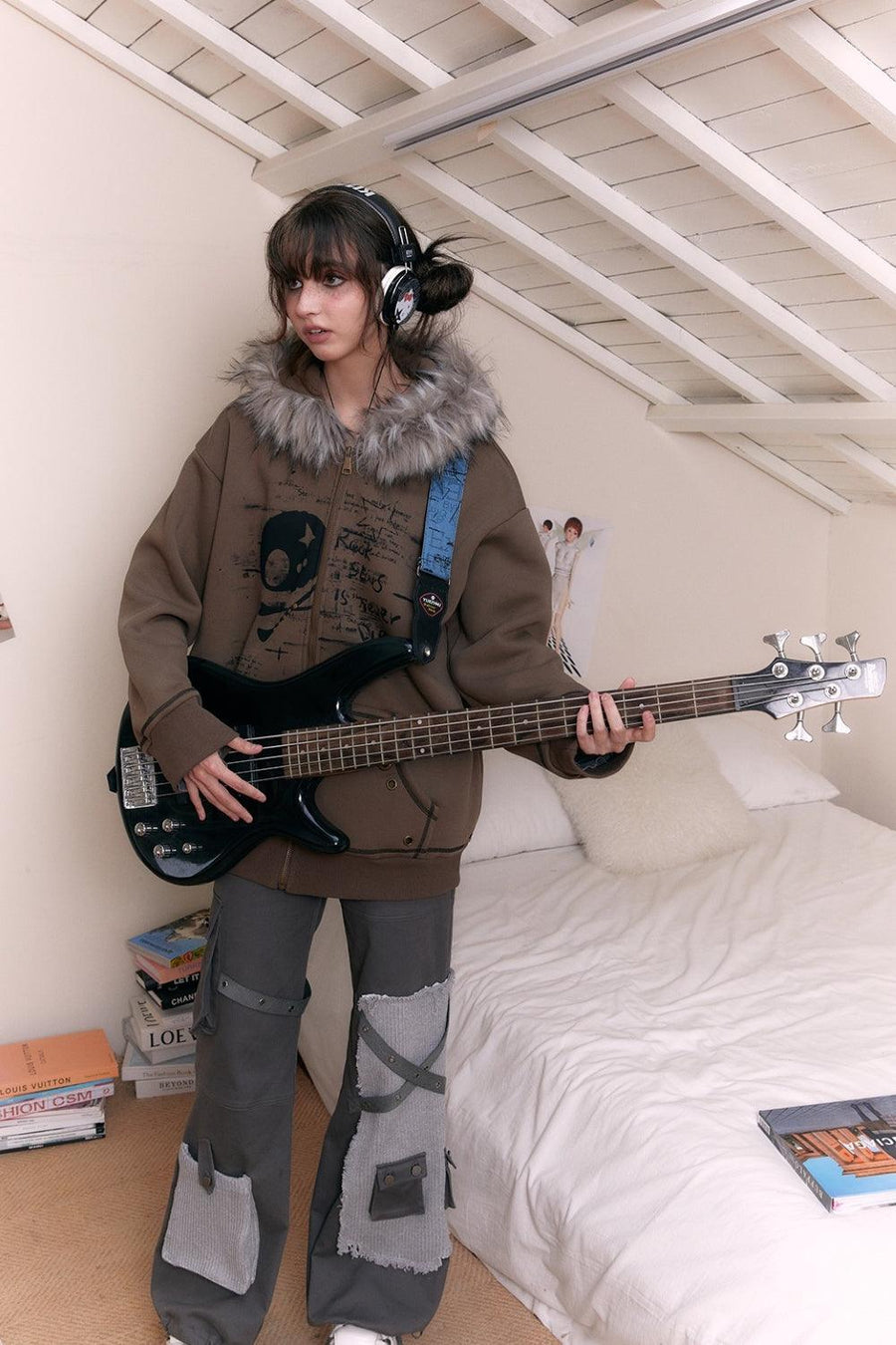 Skull Print Oversized Jacket - Pixie Rebels