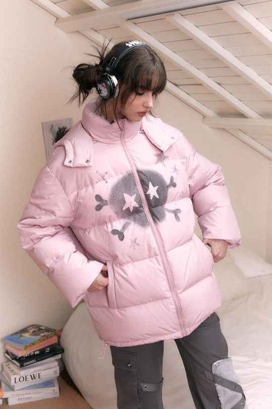 Skull Print Oversized Jacket - Pixie Rebels